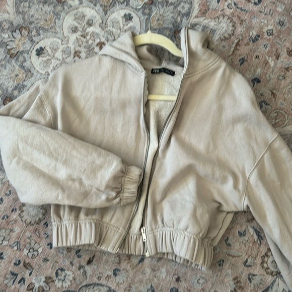 Zara | Tops | Zara Cropped Zip Up Hoodie | Poshmark